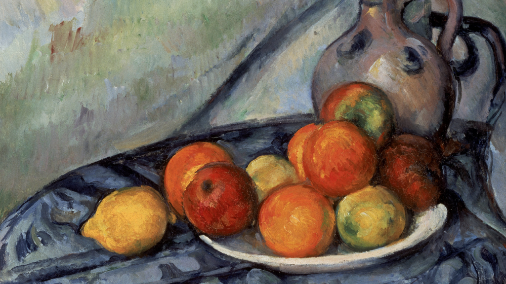 Paul Cezanne's "Fruit and Jug on a table" (c.1890-94) - Art Explora Academy